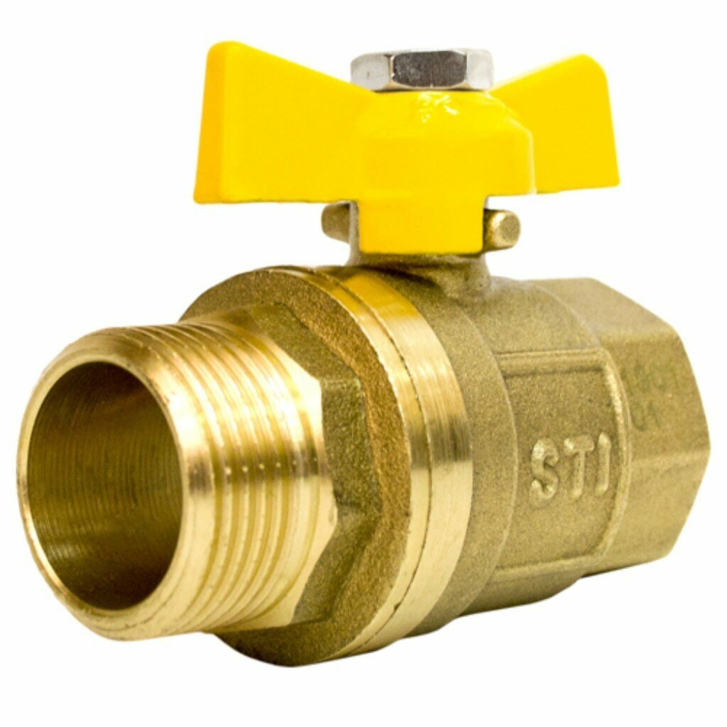 Кран для газа STI 3/4" г-ш с ручкой-бабочкой — надежная запорная арматура для систем газоснабжения и вентиляции