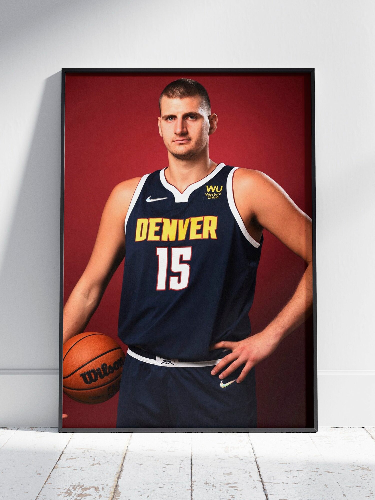 Плакат на стену для интерьера Легенды Баскетбола (Никола Йокич - Nikola Jokic 1) - Постер по спорту и физической активности формата A4 (21x30 см)