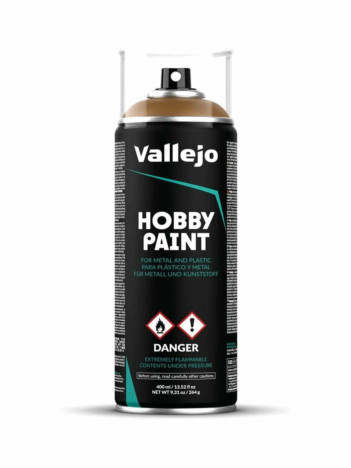 Аэрозольная грунтовка Vallejo серии Aerosol - Leather Brown 28014, 400 мл