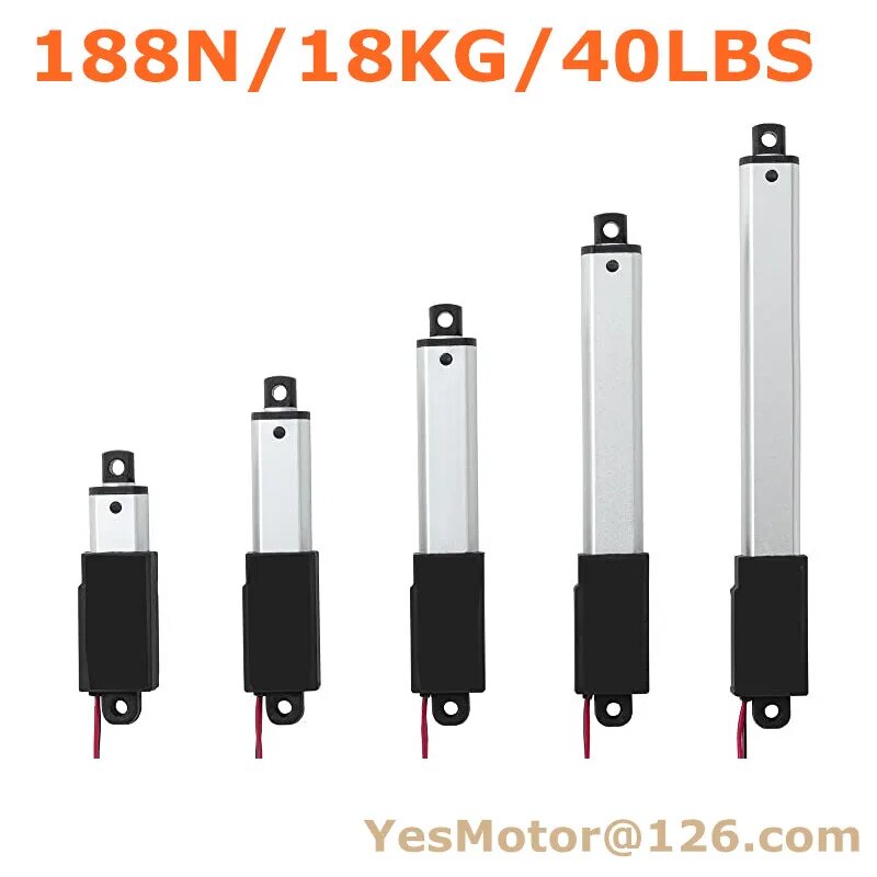 Микро линейный привод DC мотор 12V, 30мм, 32N