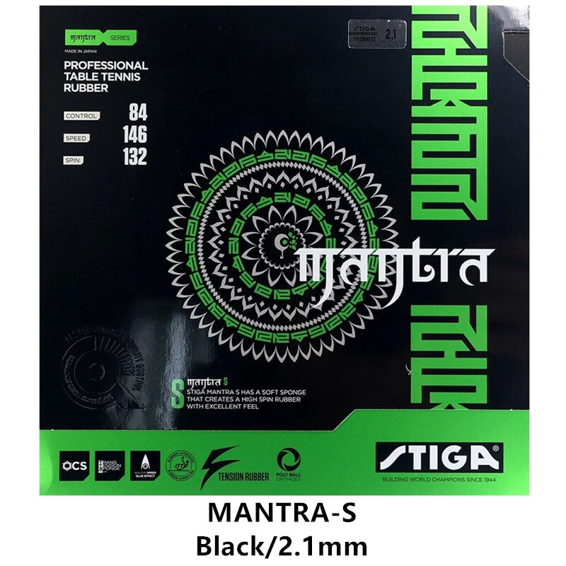 Резиновая мантра STIGA для настольного тенниса M/ H/S, атакующие прыщи с губчатыми губками для настольного тенниса, пинг-понга