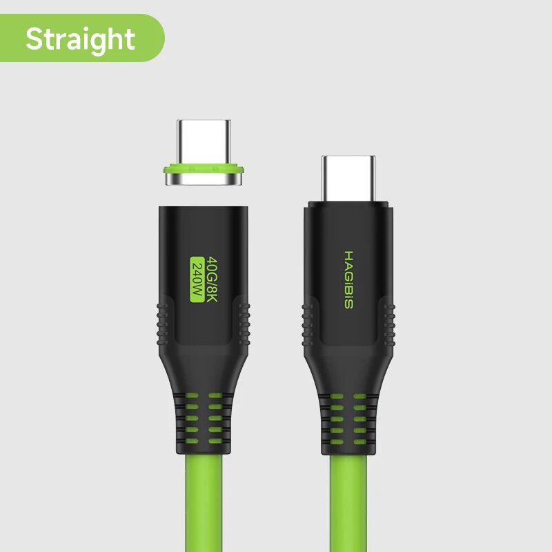 Hagibis USB C кабель магнитный, Straight Plug, 40 Гбит/с, 240 Вт