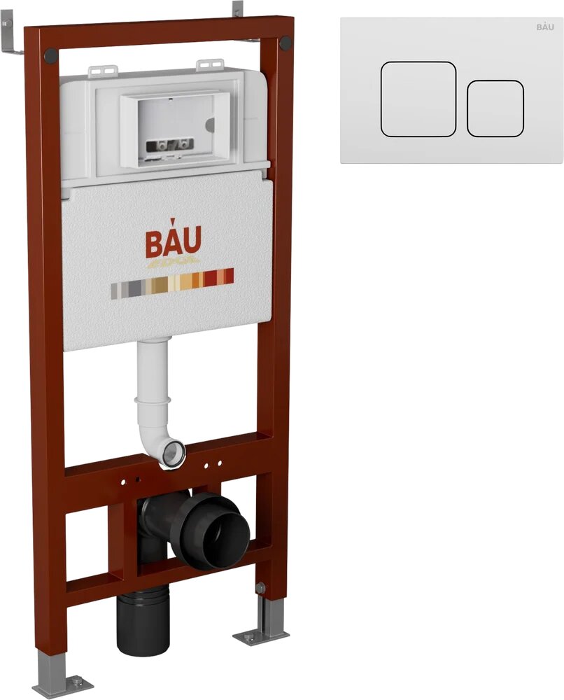 Комплект Инсталляция Bauedge Pro Q111300 / Кнопка Soul Q00014 цвет белый
