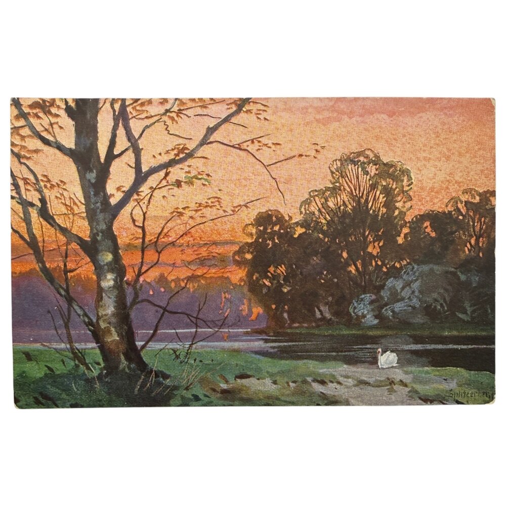 Почтовая открытка "Заход солнца" 1900-1914 гг. Германская Империя