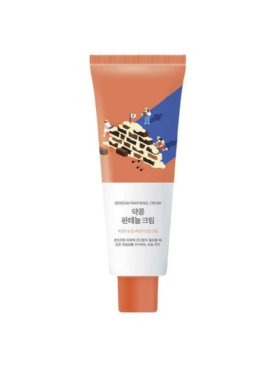 Крем Round Lab Soybean Panthenol Cream, Барьерный крем для лица с экстрактом чёрной сои и пантенолом, 80 мл