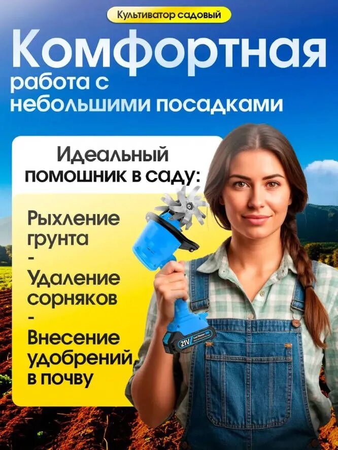 KingTree Электротяпка аккумулятоная 24V 10см 13000 об/мин 850Вт LiIon — фото 1