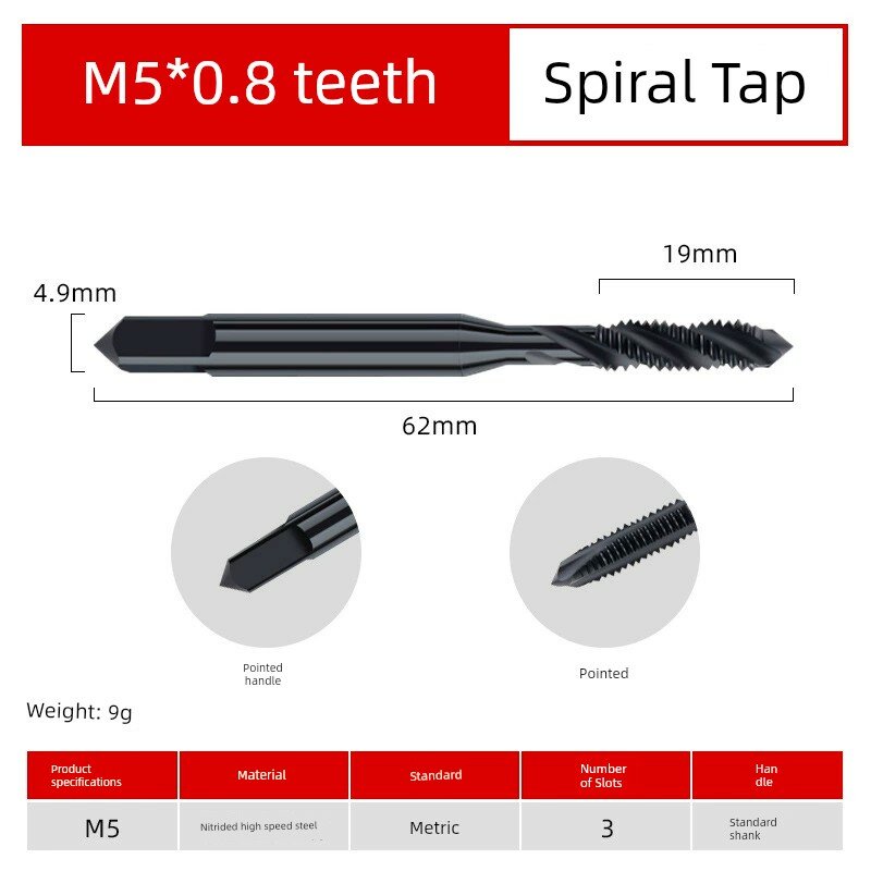 Нитридный метчик с содержанием кобальта для нержавеющей стали, специальный метчик для токарных станков, метчик-сверло