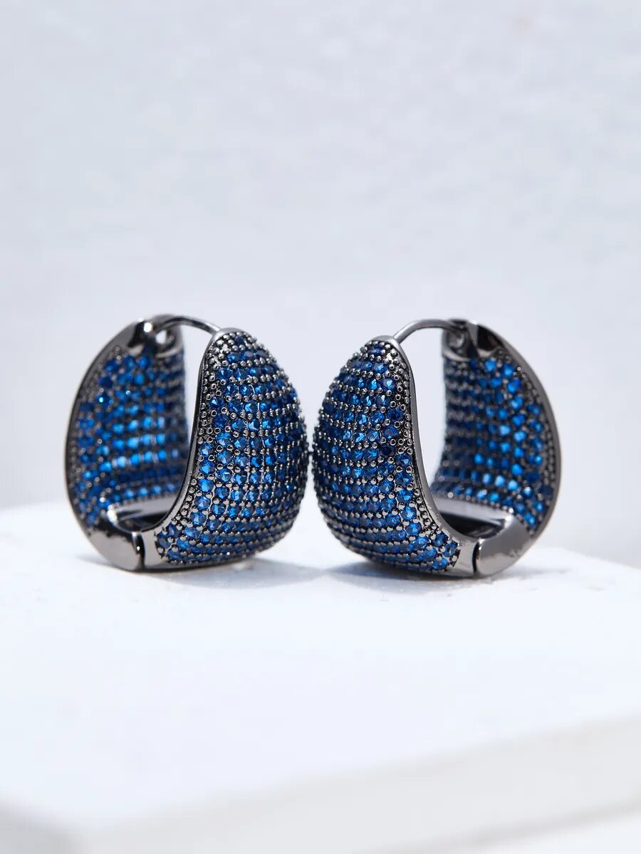Серьги, фианит, кристаллы Swarovski