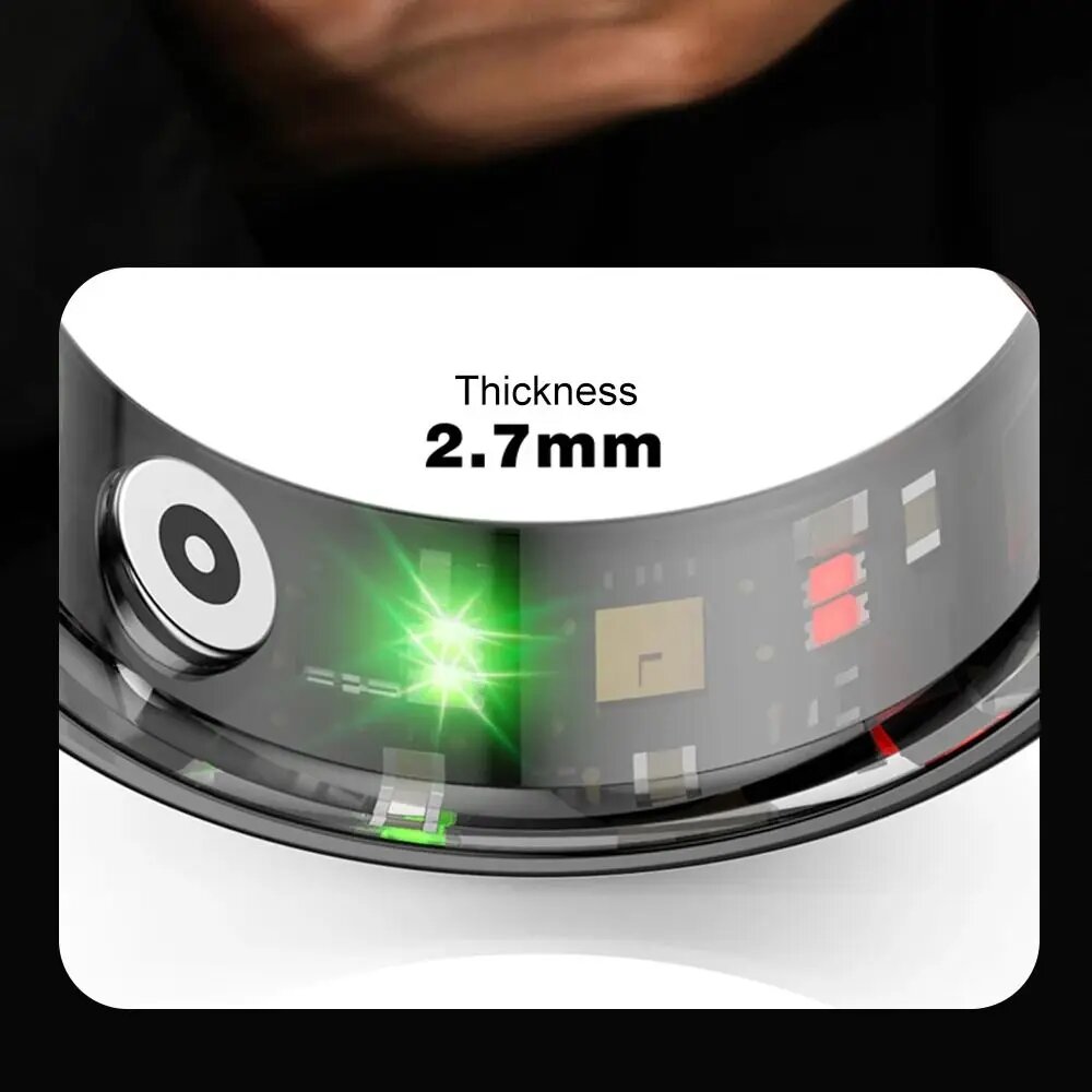 Умное кольцо Oura R02, металл, нержавеющая сталь, магнитная зарядка, черный — фото 1