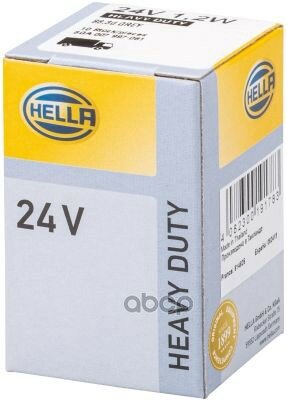 Лампа накаливания! 24V 1.2W (B8.3D) с полим. патроном (щитка приборов) HELLA арт. 8GA007997061