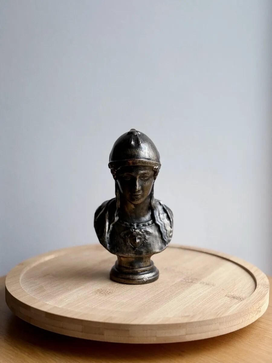 Статуэтка Афина, 15 см, из гипса, ручная работа, в цвете, бюст — фото 1