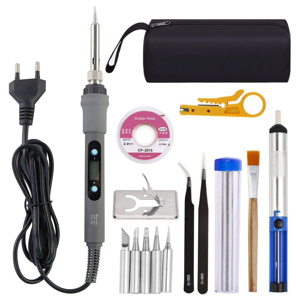 Паяльник SumSour 80 Вт с цифровым дисплеем 110V US Plug, 80W SET-2