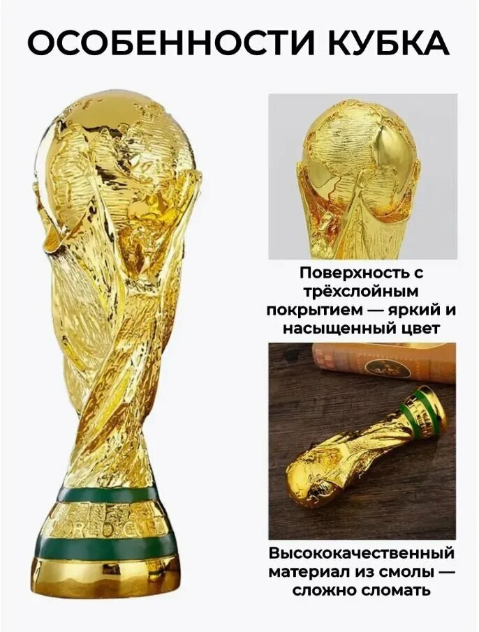 Кубок для награждения Чемпионата мира по футболу в Катаре 2022 года, золото, 21 см