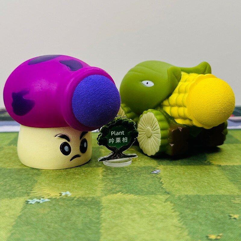 Фигурки Стрелка и Кукурузного пушки из Plants vs. Zombies, коллекционный набор из мягкой резины для детей, 8см x 5см x