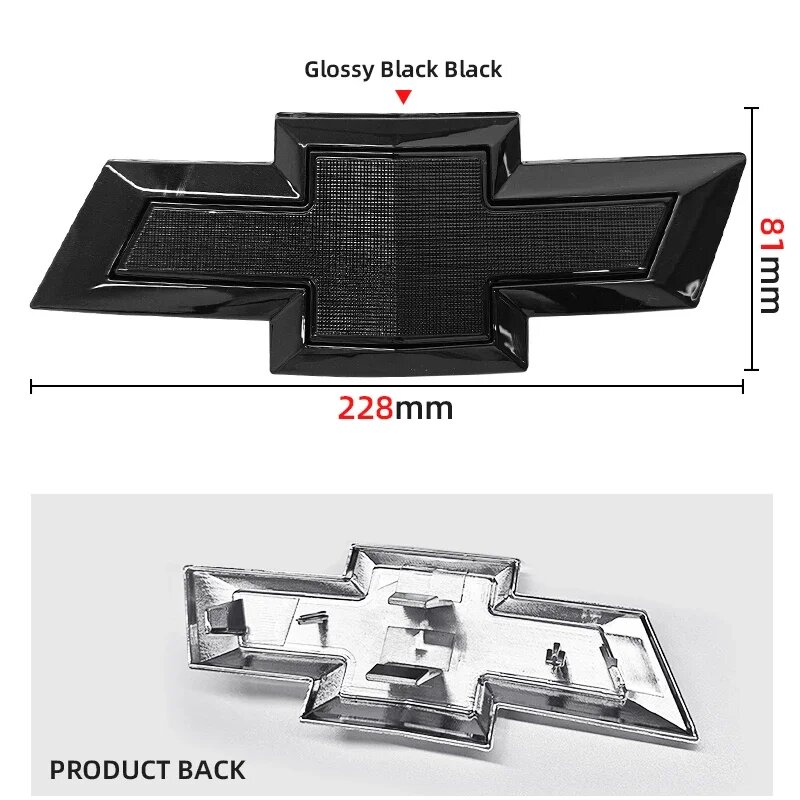 Логотип Chevrolet Glossy Black Black 228mm
