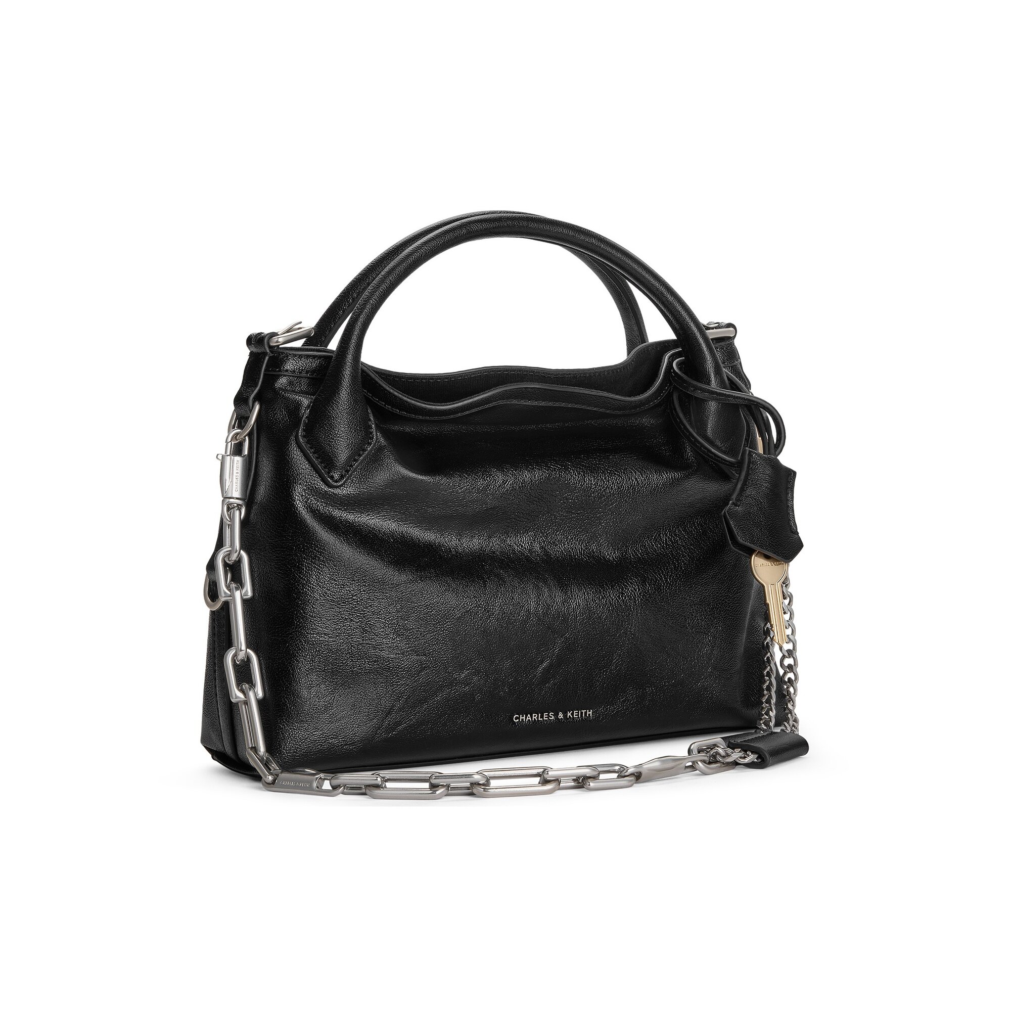 Сумка CHARLES & KEITH, фактура рельефная, черный — фото 1