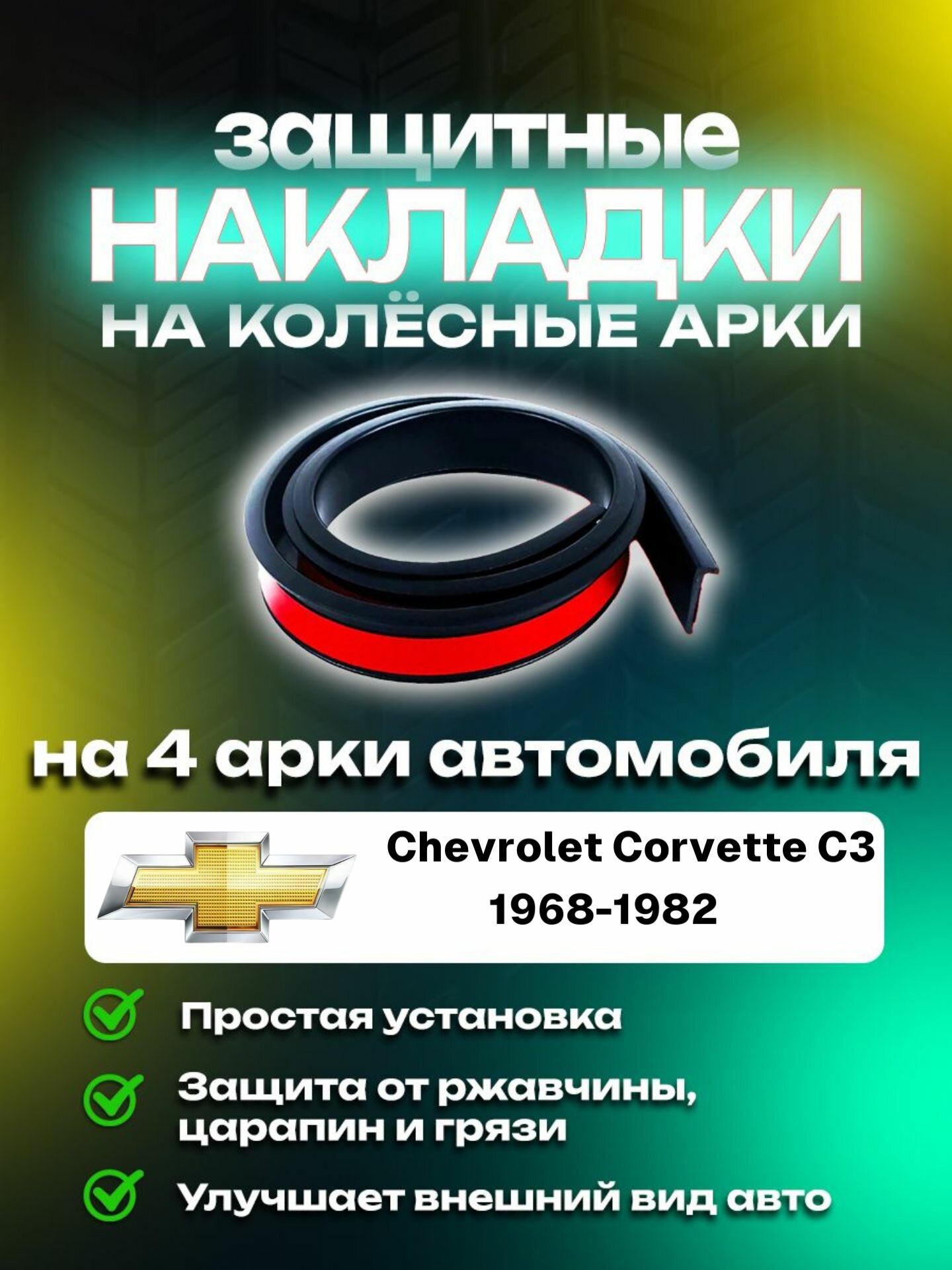 Накладки на арки Chevrolet Corvette C3 (1968-1982)/ Шевроле Корветте С3 защитные