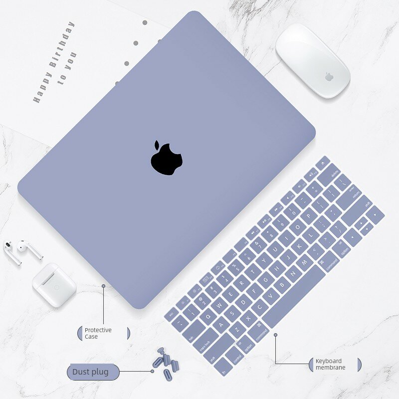 Силиконовый чехол для MacBook Pro 16-дюймового M5 в пыльном синем с совместимой клавиатурной пленкой и заглушкой