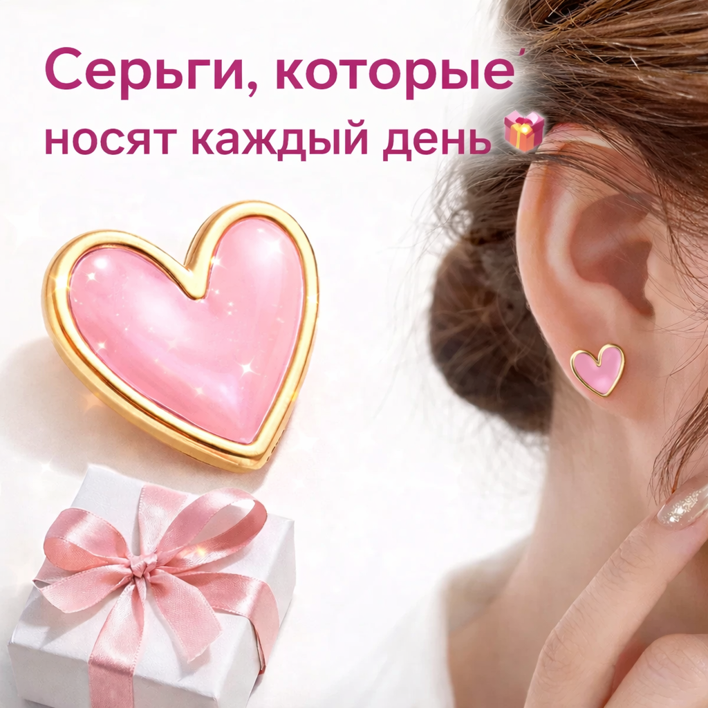 Серьги пусеты, эмаль