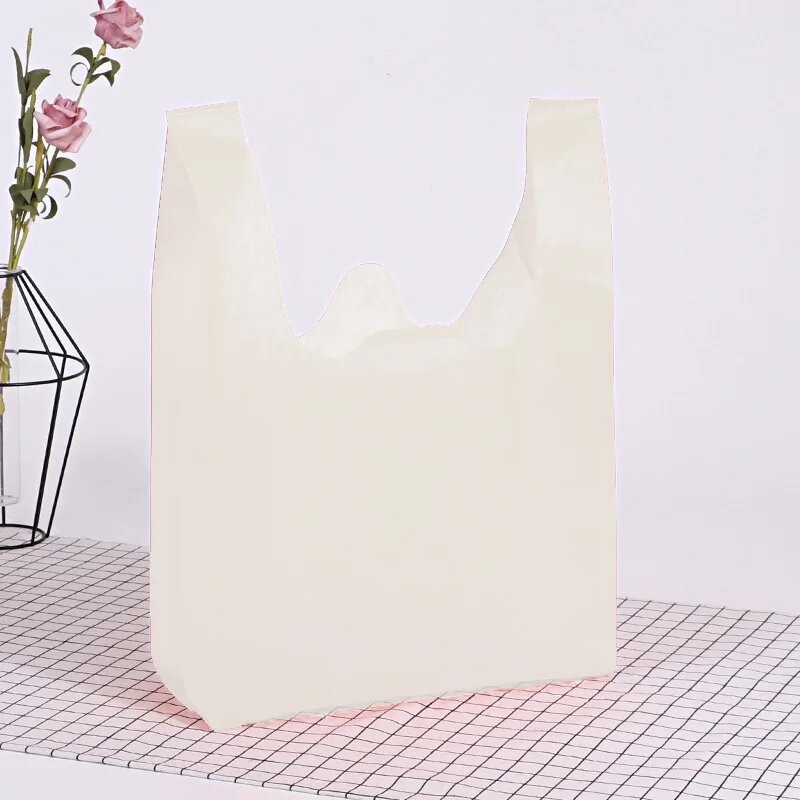 Белая нетканая сумка для покупок 30x50x14 см