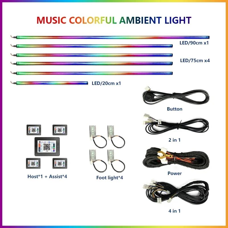 RGB 22in1 салон автомобиля акриловые автомобильные окружающие освещение для BMW E46 E90 E39 E60 E36 E30 E70 E91 E92 E93 автомобильные аксессуары