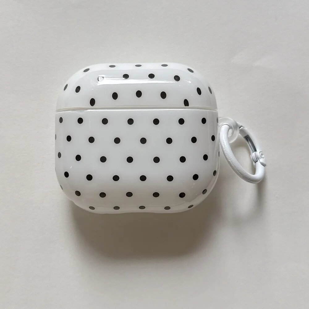 Чехол для AirPods в горошек For Airpods 4, Белый, White