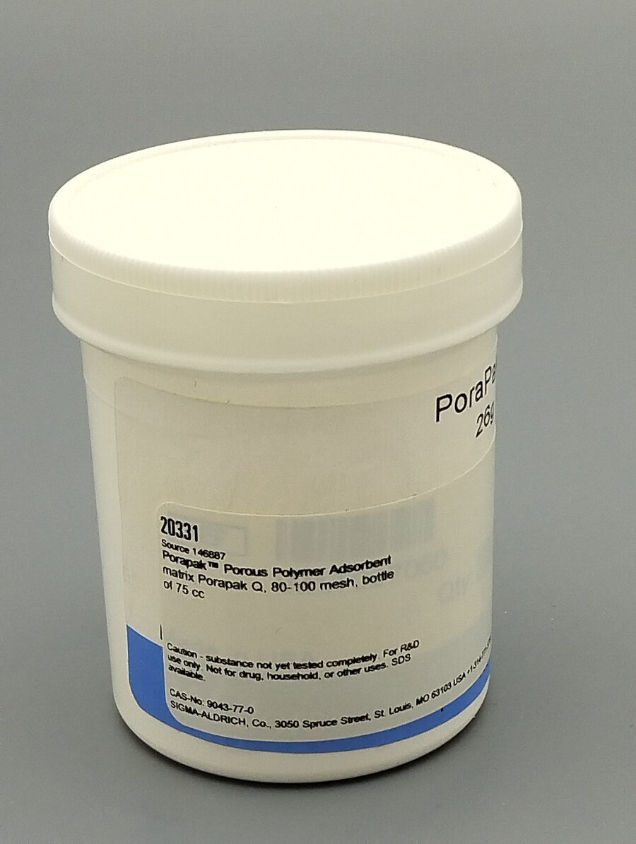 Пористый полимерный адсорбент Porapak, матрица Porapak Q, 80-100 меш (20331), Sigma-Aldrich, США