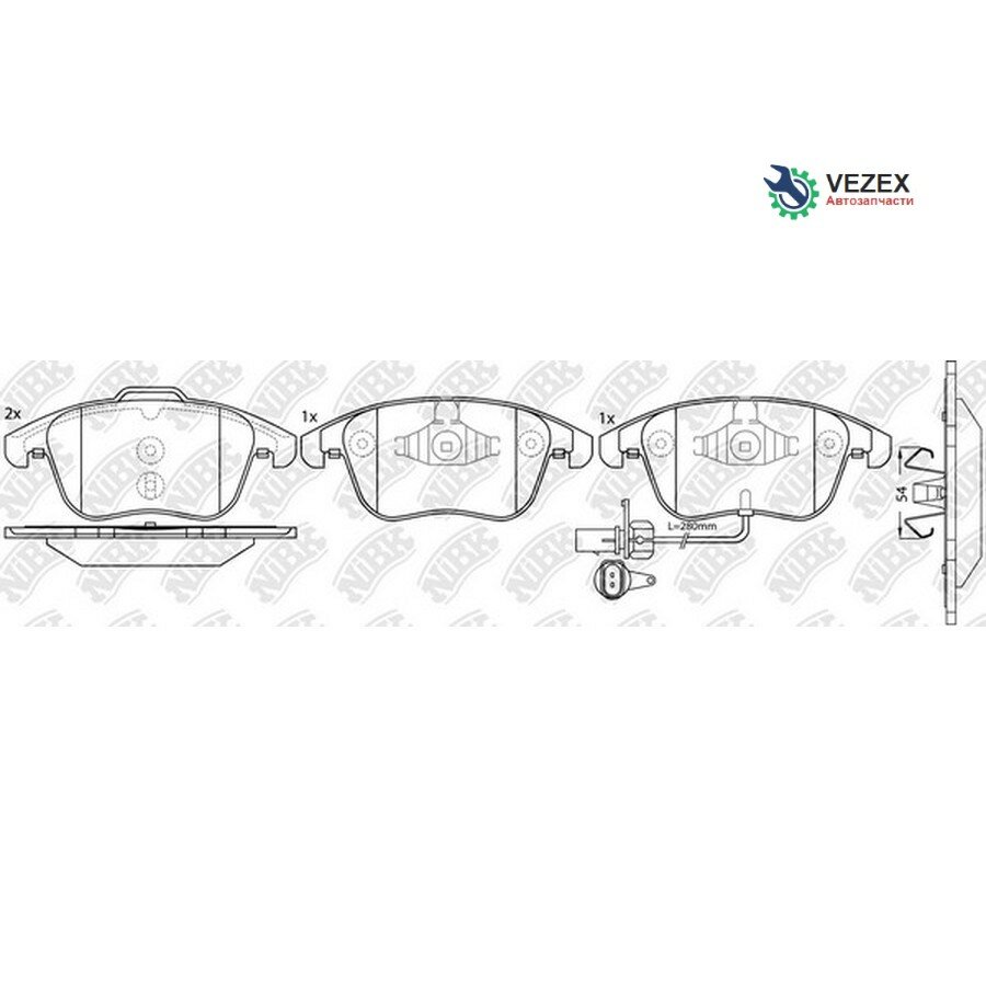 NIBK PN0398W PN0398W-NIBK колодки дисковые передние! с антискр. пластинами\ Audi A4/A5 1.8TFSi-3.2FSI/2.7TDi 07>