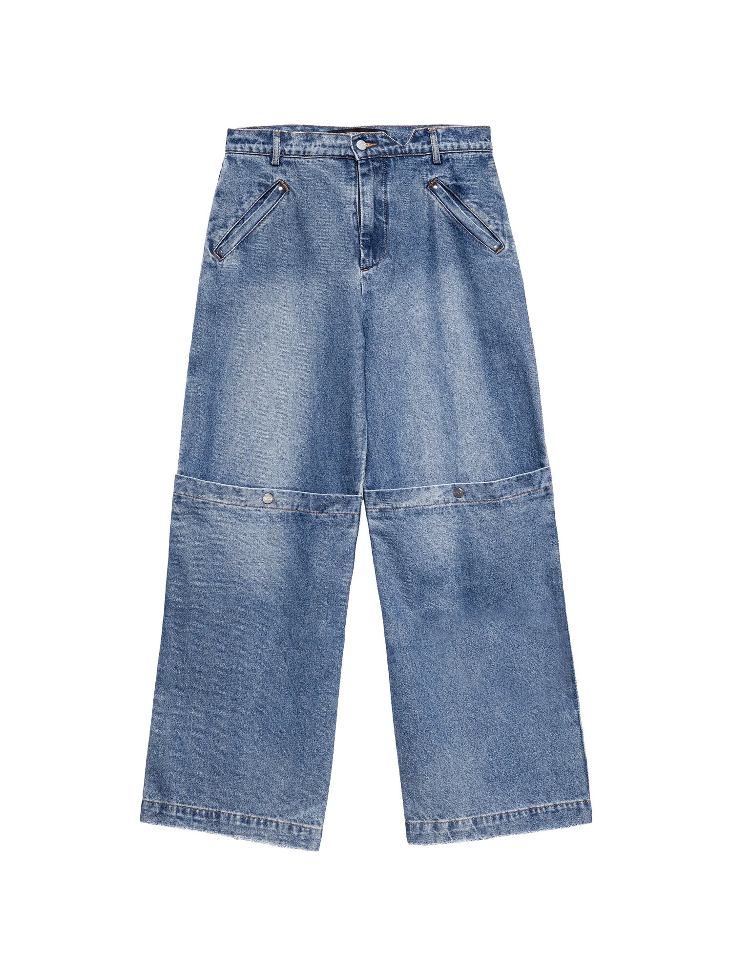 Джинсы Patchwork-detail wide-leg jeans 