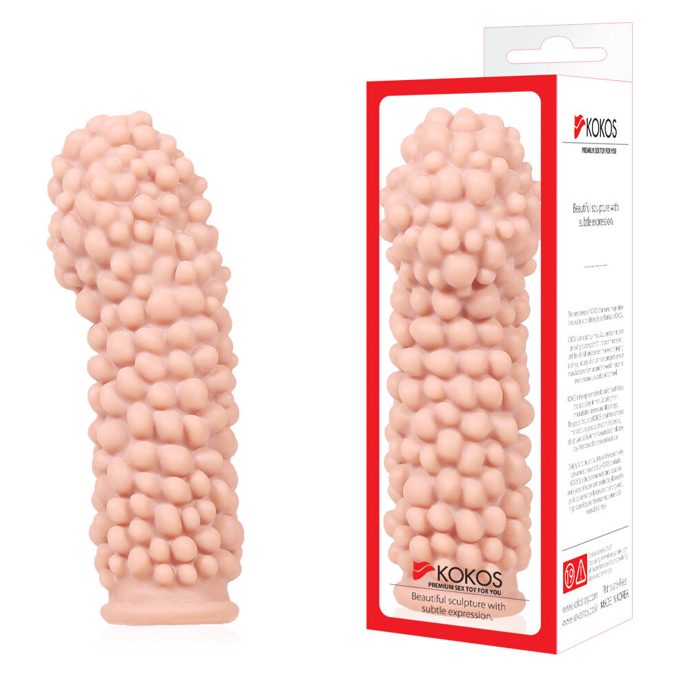 Насадка на пенис Kokos «Extreme Sleeve», телесная с шариками, ТПЕ, 12.5 см