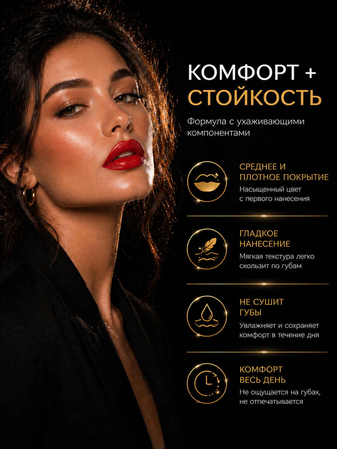 Карандаш для губ AVON "Ruby Shock", матовый финиш, красный цвет — фото 1