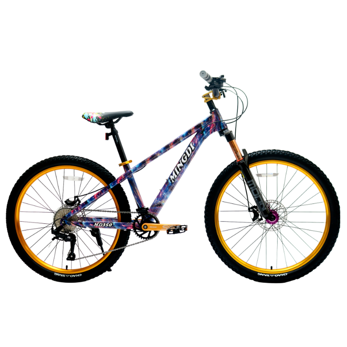 Горный велосипед BREND MINGDI ORIGINAL 26MD-350, диаметр колес 26", 9 скоростей, рама сталь, фиолетовый
