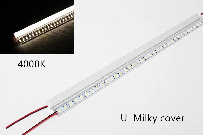 Сверх яркий светодиодный бар 72LEDs DC12V 50см алюминиевый профиль жесткий светодиодный стрип для подборки кухонных полок для внутреннего освещения