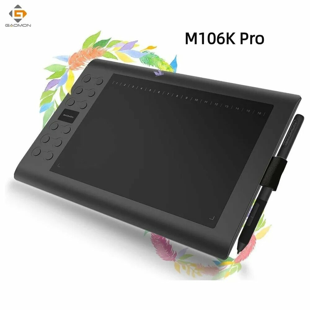 Графический планшет Gaomon M106K Pro, формат A4, черный, желтый