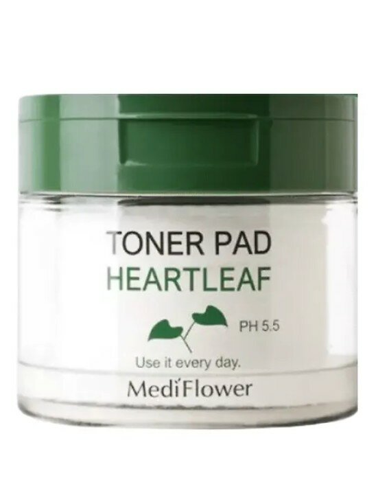 Успокаивающие тонер пэды с хауттюйнией Medi Flower Aronyx Heartleaf pH 5.5 Toner Pad 60 штук