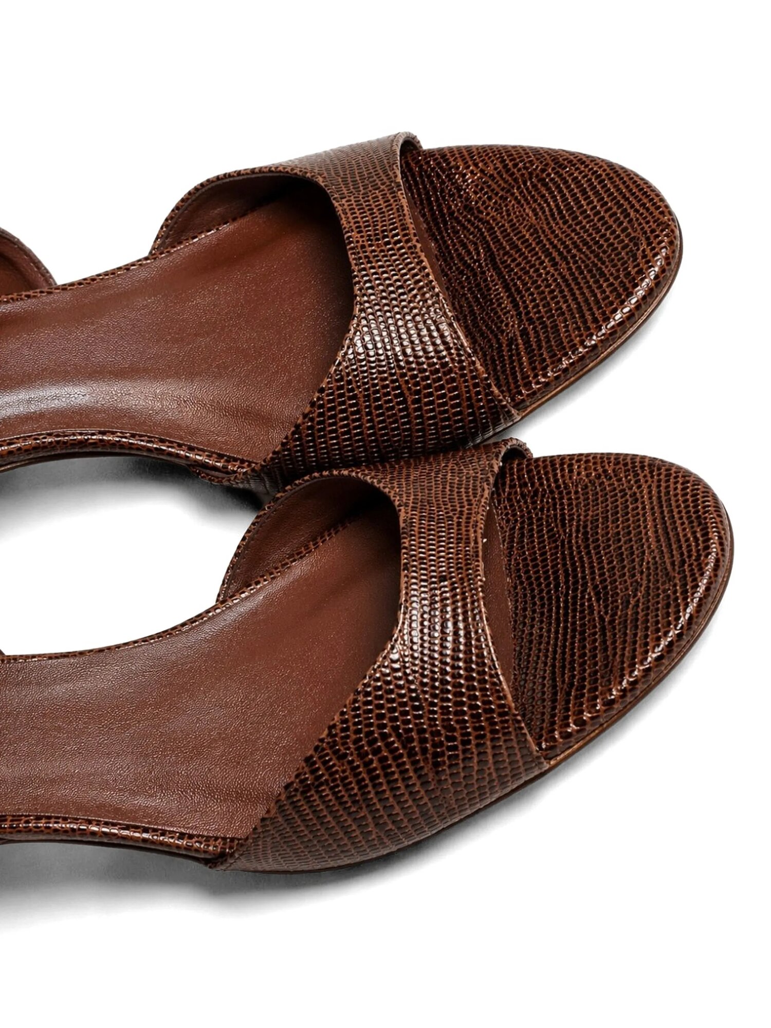 Босоножки poche PARIS Lizard-effect buckle-fastening sandals, размер 38, brown — фото 1