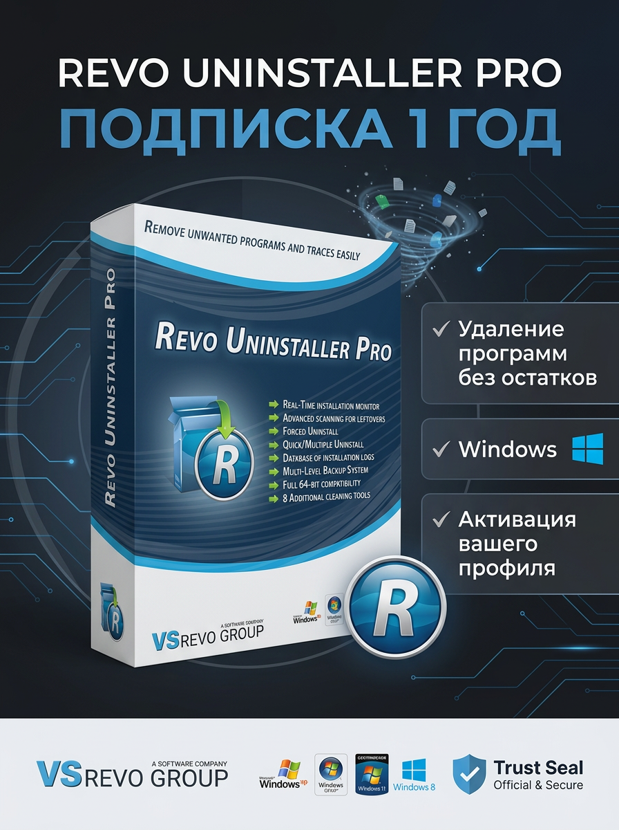 Revo Uninstaller Pro — подписка 1 год | Удаление программ без остатков | Windows | Активация вашего профиля |