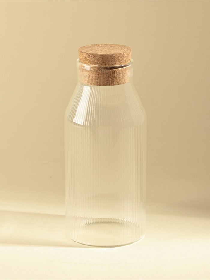 Графин SL Home Cork, 900 мл, 9×9×22 см, с пробковой крышкой, стекло, прозрачный