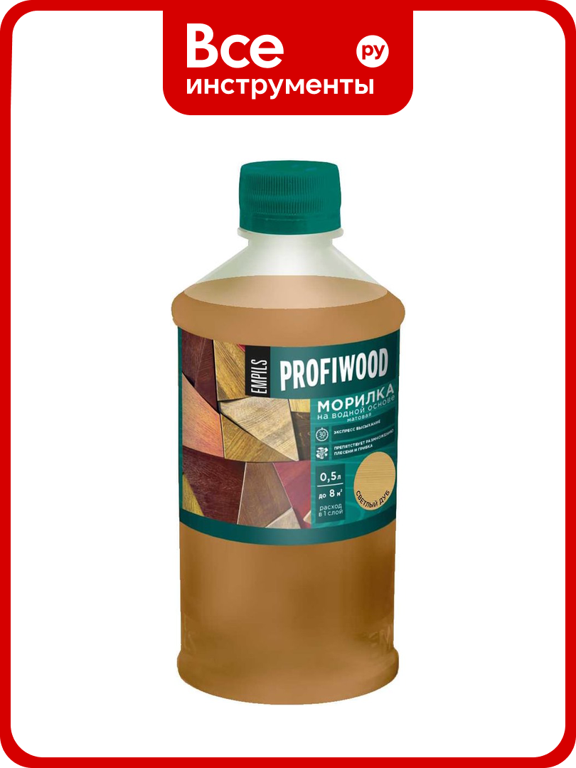 Морилка Profiwood на водной основе, светлый дуб, 0.5 кг 67693