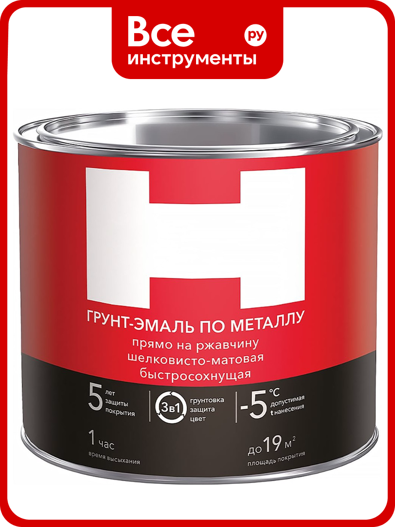 Грунт-эмаль по ржавчине Hummerton 3 в 1 черный 1.9 кг 6 205549