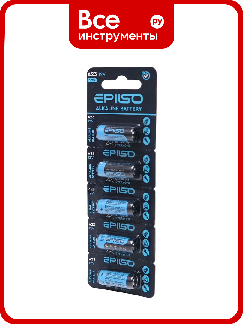 Элементы питания Epilso щелочной a23 (а23, ansi-1181a, k23a, mn21, gp23a) алкалиновый тип для бытовой электроники