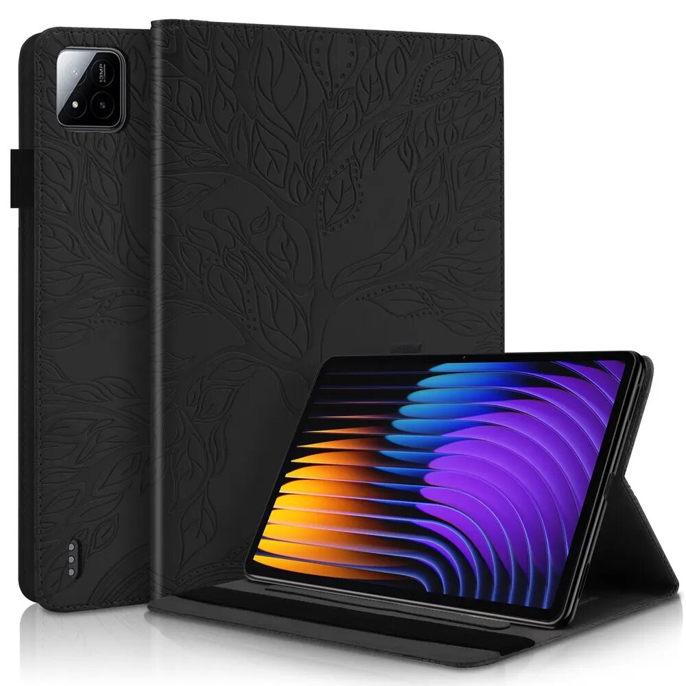 Чехол премиальный для планшета Xiaomi Pad 7 / Pad 7 Pro / Poco Pad X1 11.2" Защитная оболочка с рисунком Древа жизни