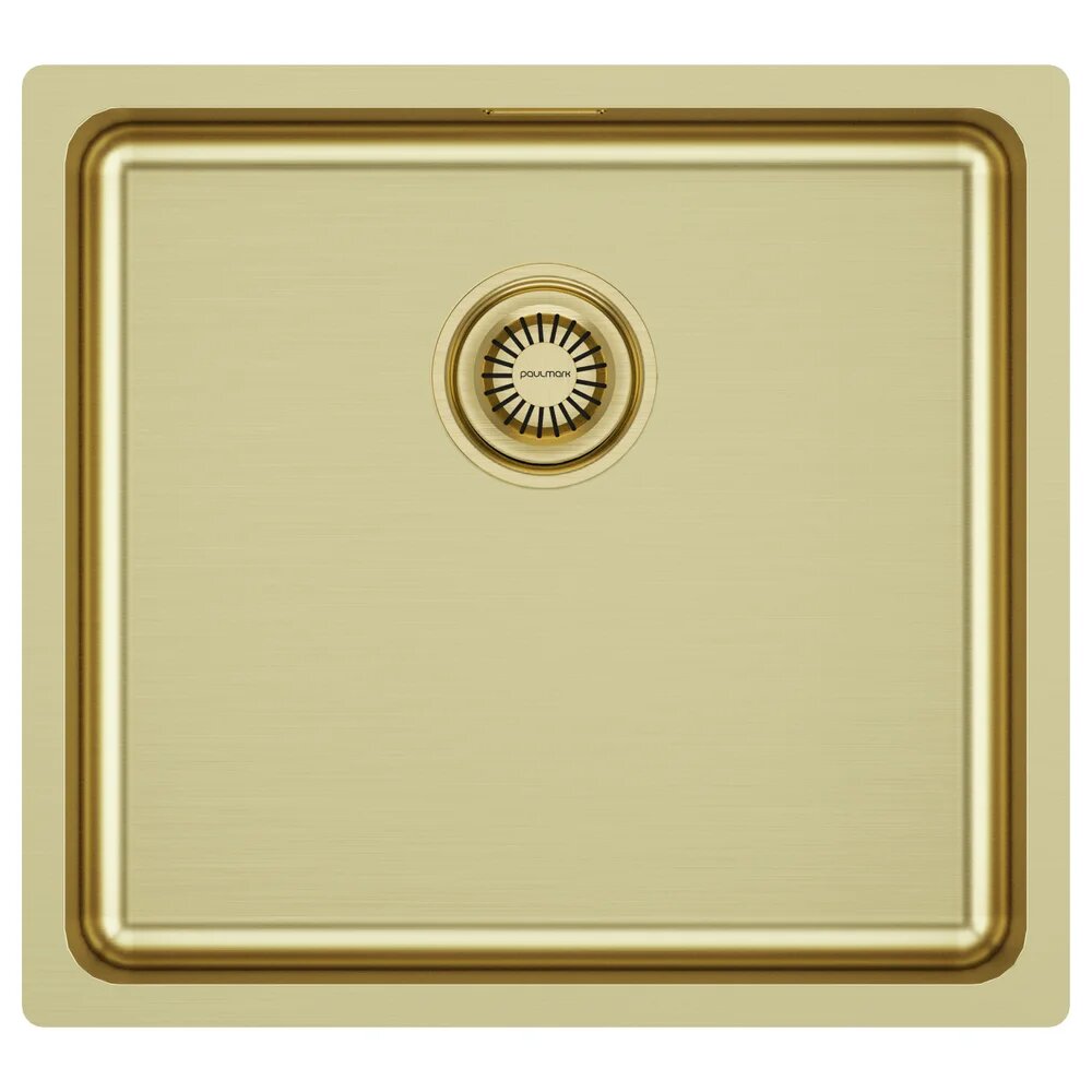 Мойка кухонная Paulmark PM304844-LG металлическая, 48x44, прямоугольная, мойка для кухни, под столешницу, золотая