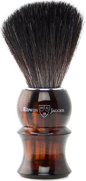 Edwin Jagger Помазок искусственный черный ворс панцирь черепахи Shaving Brush Dark Turtle Shell 19g