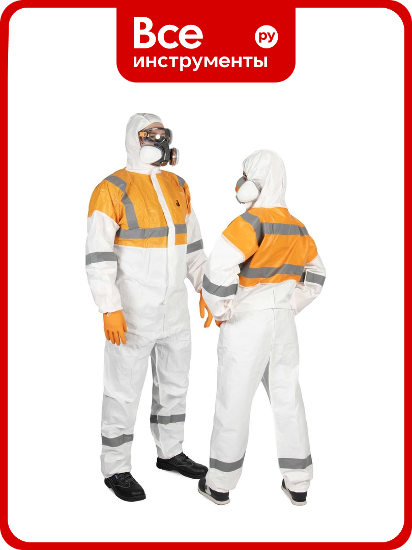 Комбинезон химзащиты Jeta Safety 65г/м2, со светоотражающими элементами, р. XXL/54-56 JPC-61-XXL