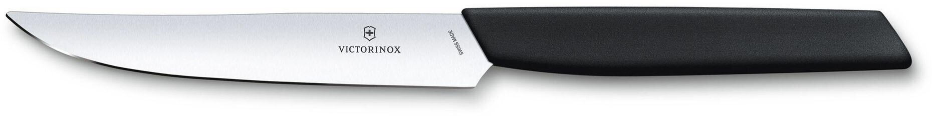 Нож для стейка VICTORINOX Swiss Modern, лезвие 12 см с прямой кромкой, чёрный 6.9003.12