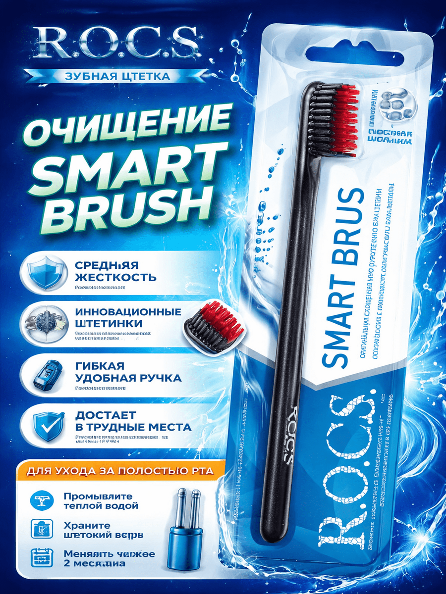 Зубная щетка R.O.C.S. Модельная средняя жесткость