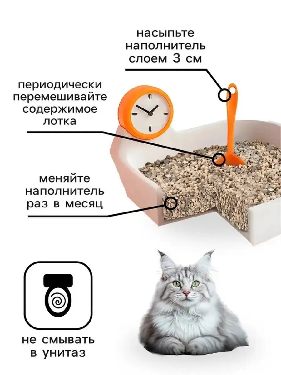 Экологичный минерал для длинношерстных кошек