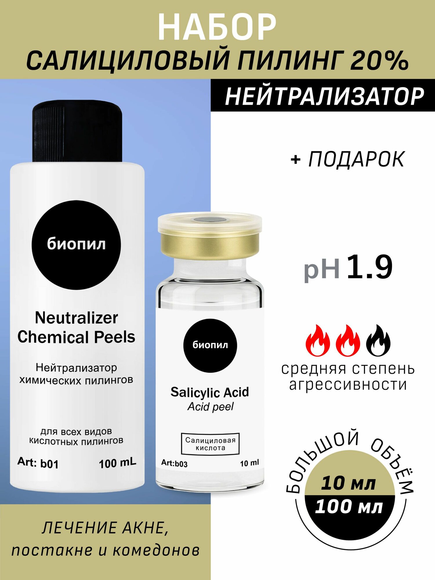 Салициловый пилинг 20% + Нейтрализатор 100 мл