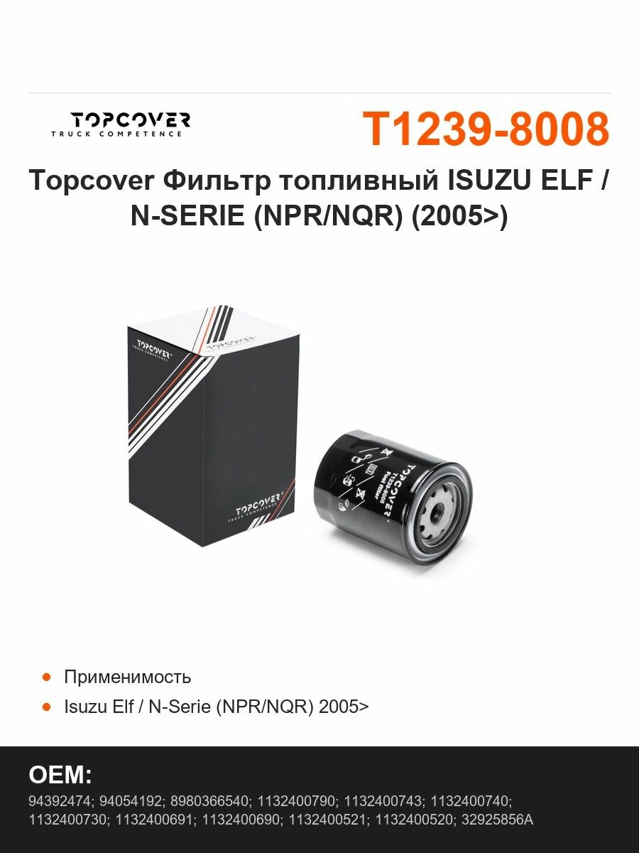 Topcover Фильтр топливный ISUZU ELF / N-SERIE (NPR/NQR) (2005>)